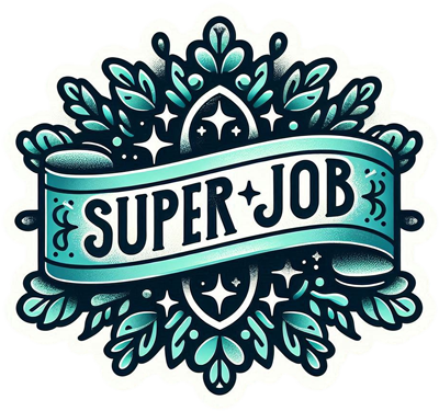 Super job sticker (in Glitter Text)