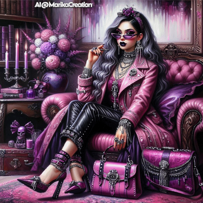 Pink Goth Girl glitter (in Animated GIFs)
