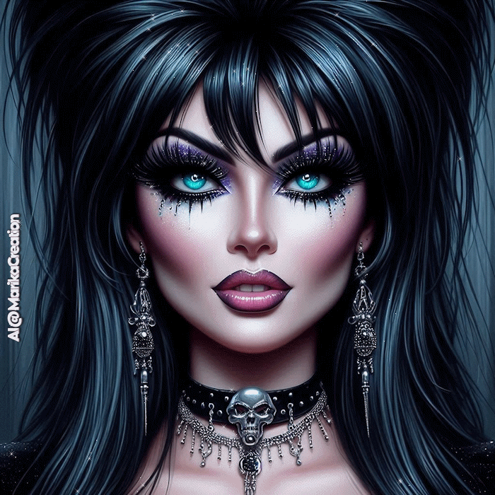 Elvira Style Gothic Witch (in Animated GIFs)